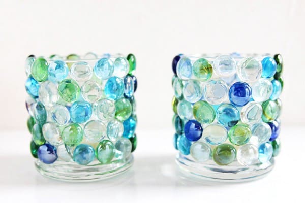 Glass Bead Candle Holders | Dollar Store Crafts