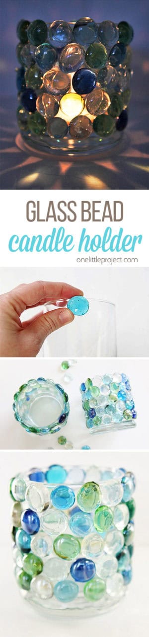 Glass Bead Candle Holders | Dollar Store Crafts