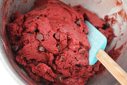 Red Velvet Chocolate Chip Cookies - One Little Project