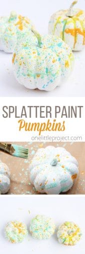Splatter Paint Pumpkins - One Little Project