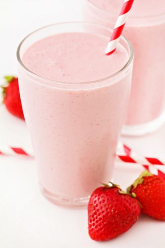 Strawberry Malt Shake Recipe - One Little Project