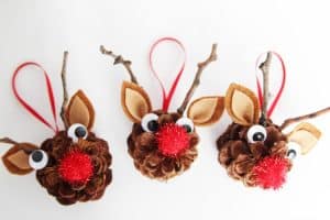 Pinecone Reindeer - One Little Project