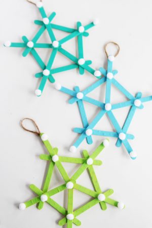DIY Popsicle Stick Snowflakes - One Little Project