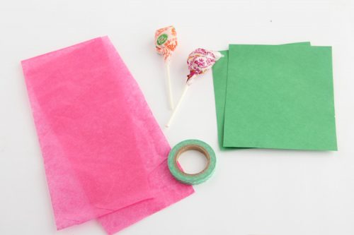Tissue Paper Lollipop Flowers - One Little Project