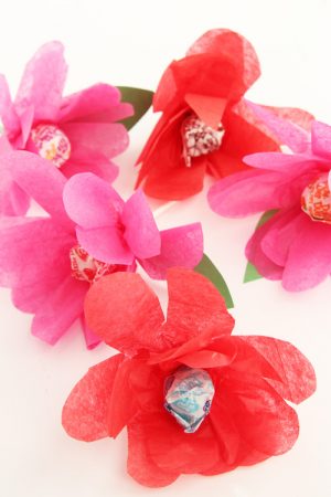 Tissue Paper Lollipop Flowers - One Little Project