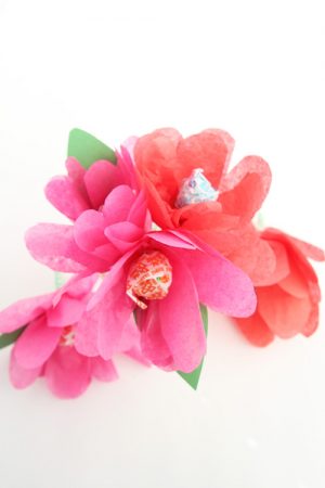 Tissue Paper Lollipop Flowers - One Little Project