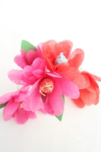Tissue Paper Lollipop Flowers - One Little Project
