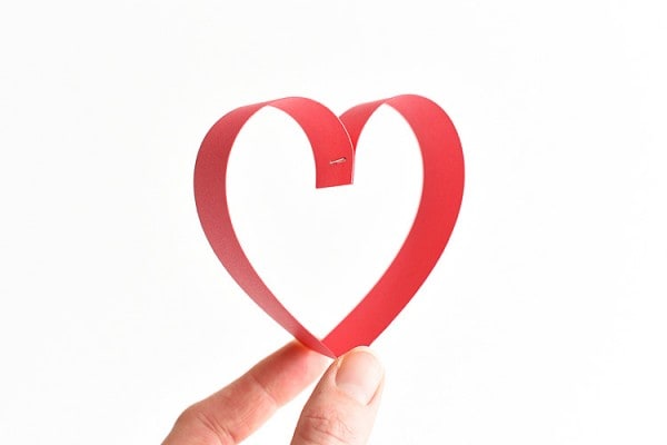 Stapled Paper Heart Wreath - One Little Project