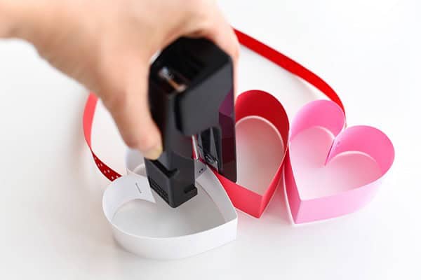 Stapled Paper Heart Wreath - One Little Project