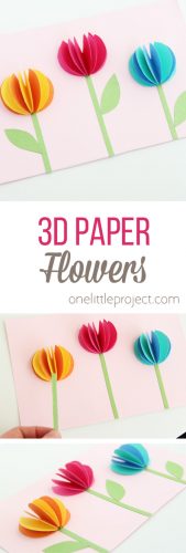 3D Paper Flowers - One Little Project