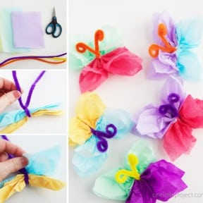 Tissue Paper Butterflies - One Little Project
