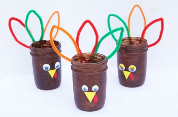 Mason Jar Turkeys - One Little Project