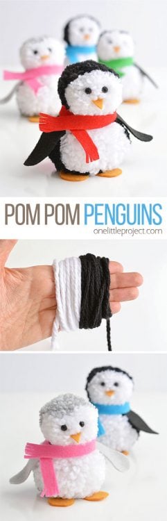 How to Make Pom Pom Penguins | A Cute and Easy Winter Craft Idea