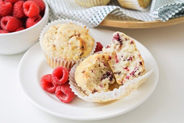 Raspberry Lemon Muffins - Tart and Sweet - One Little Project