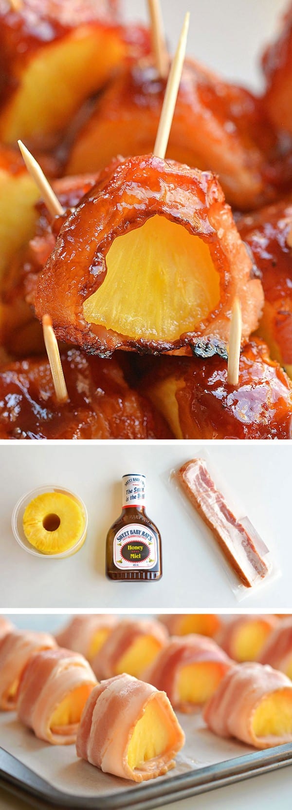 Bacon Wrapped Pineapple Bites | DELICIOUS Three Ingredient Appetizer!