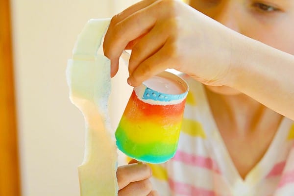 Easy Rainbow Popsicles Using Dixie Cups - One Little Project