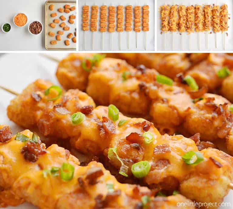 Loaded Tater Tot Skewers | Tater Tot Kebabs Recipe