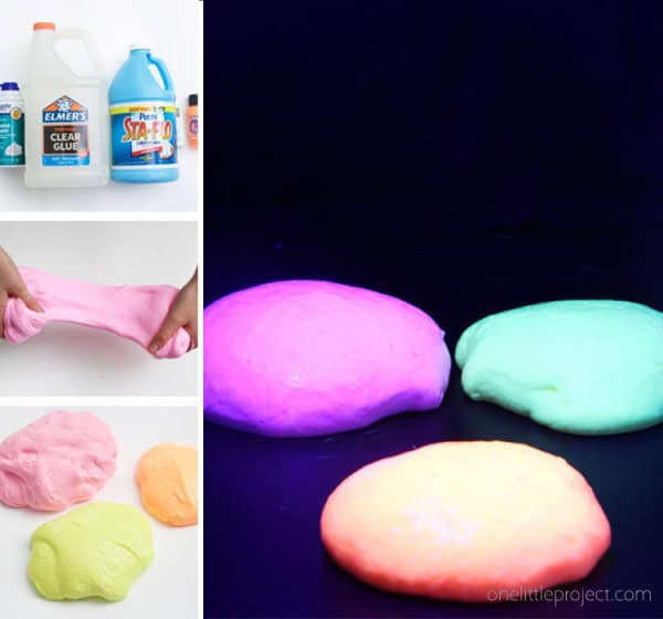 Glow in the Dark Fluffy Slime - One Little Project Slime