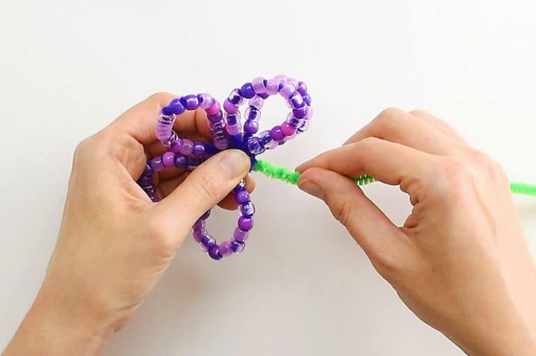 Beaded Pipe Cleaner Flowers - One Little Project