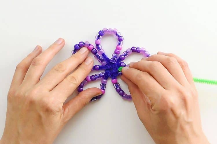 Beaded Pipe Cleaner Flowers - One Little Project