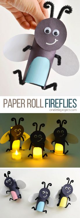 Paper Roll Firefly | How to Make Paper Roll Fireflies - One Little Project