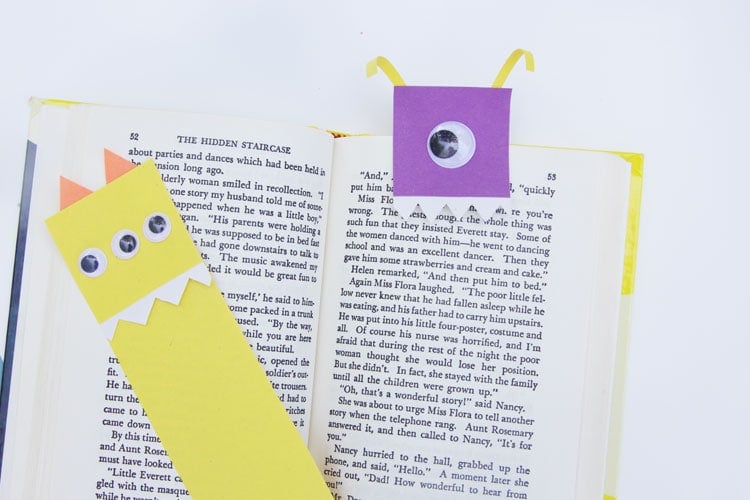DIY Paper Monster Bookmarks - One Little Project