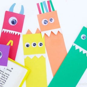 DIY Paper Monster Bookmarks - One Little Project