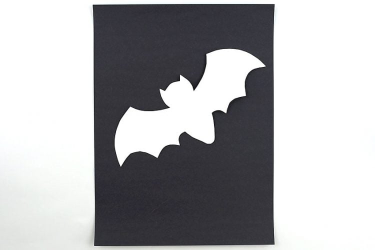Splatter Paint Bat Artwork Using a Spray Bottle - One Little Project