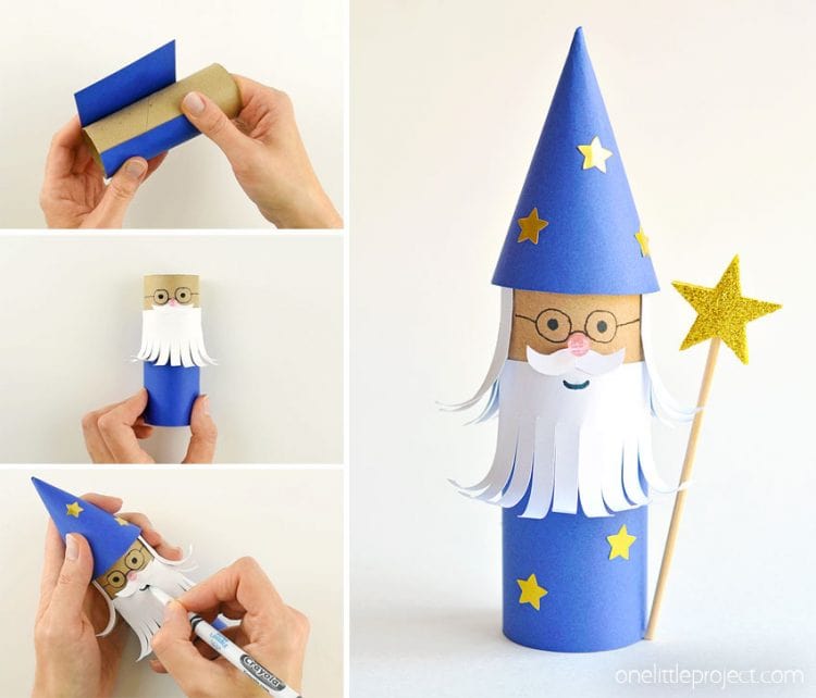 How to Make a Paper Roll Wizard - One Little Project