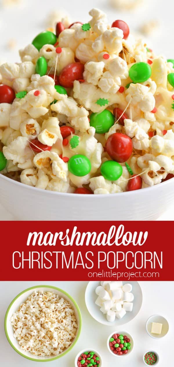 Christmas Popcorn: A Marshmallow Popcorn Recipe - One Little Project