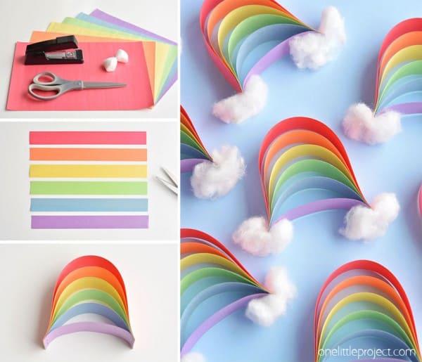 Rainbow Craft: How to Make Paper Strip Rainbows