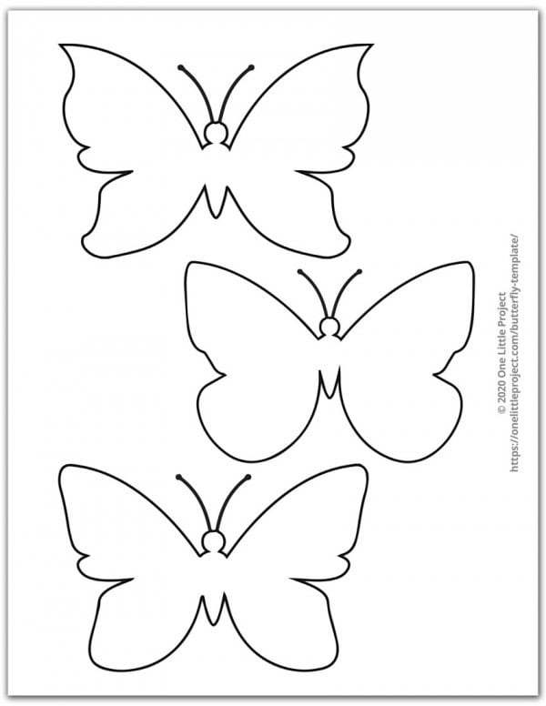 Butterfly Template | Free Printable Butterfly Outlines - One Little Project