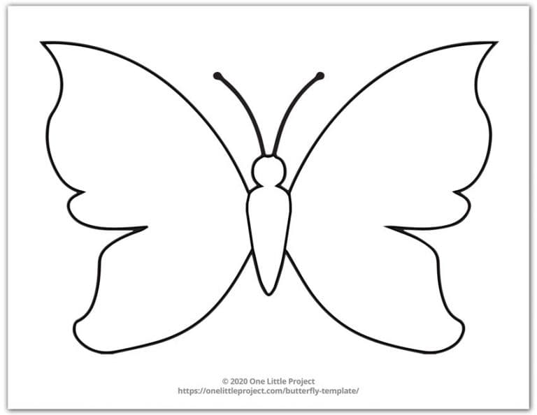 Butterfly Template | Free Printable Butterfly Outlines - One Little Project