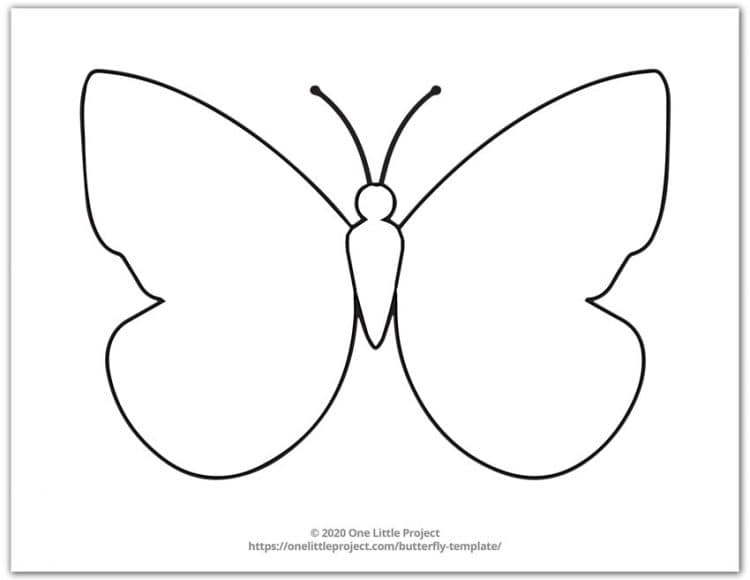 Butterfly Template | Free Printable Butterfly Outlines - One Little Project