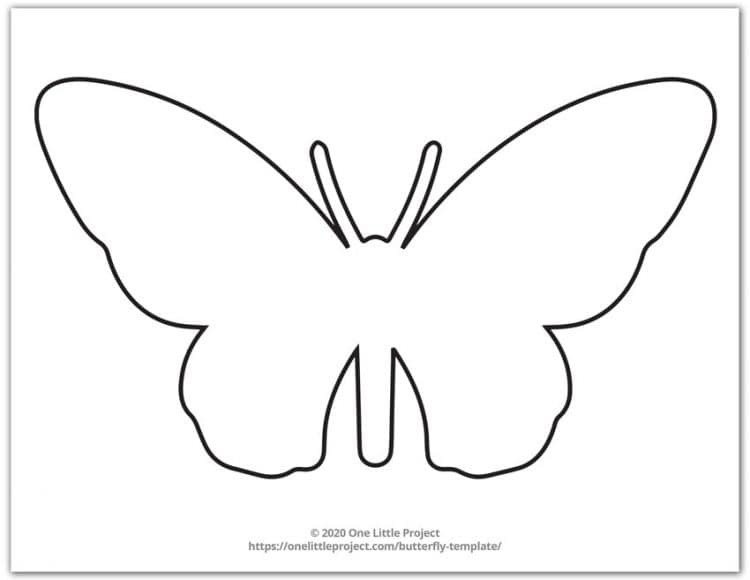 Butterfly Template | Free Printable Butterfly Outlines - One Little Project