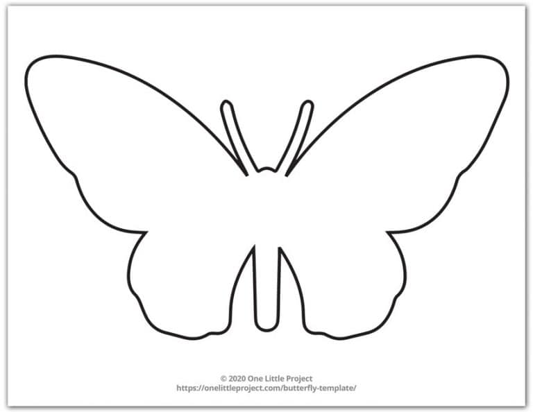 Butterfly Template | Free Printable Butterfly Outlines - One Little Project