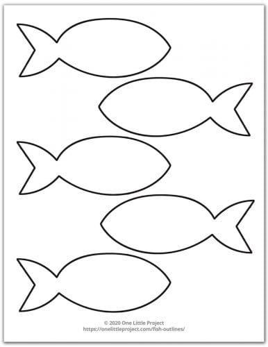 Free Printable Fish Outline Pages | Fish Templates - One Little Project