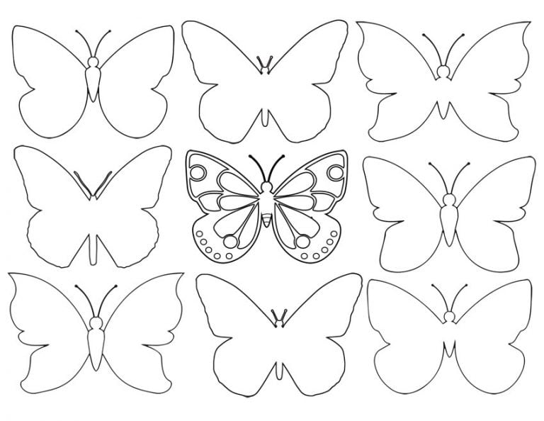Butterfly Template | Free Printable Butterfly Outlines - One Little Project