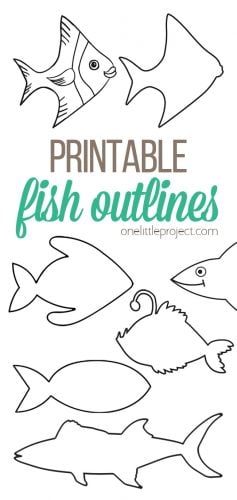 Free Printable Fish Outline Pages | Fish Templates - One Little Project