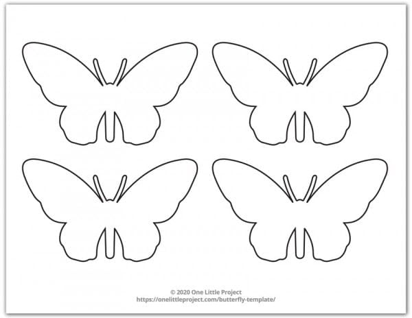Butterfly Template | Free Printable Butterfly Outlines - One Little Project