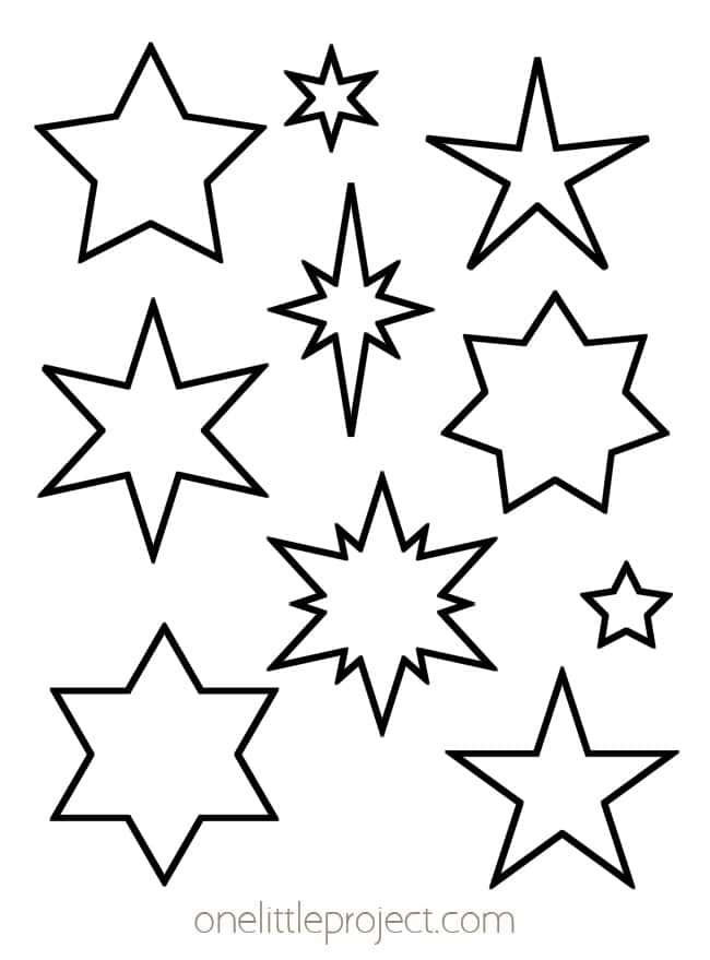 Star Template Free Printable Star Outlines One Little Project Star Template Free Printable Star Outlines One Little Project