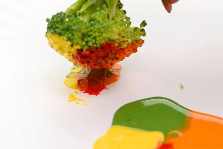 Easy Tree Painting for Kids | Fall Tree Painting with Broccoli