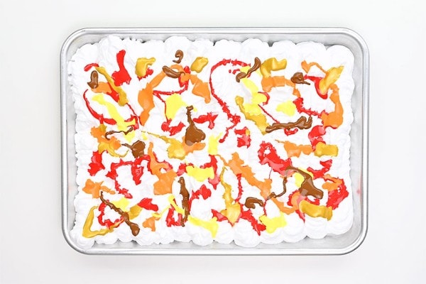 Marbled Fall Leaves Painting | Fall Leaf Shaving Cream Art