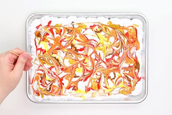 Marbled Fall Leaves Painting | Fall Leaf Shaving Cream Art