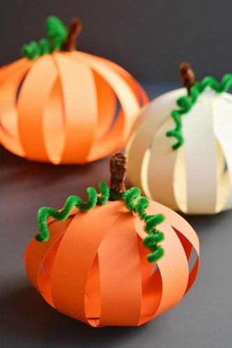 Paper Pumpkin | Easy Paper Strip Pumpkin Craft