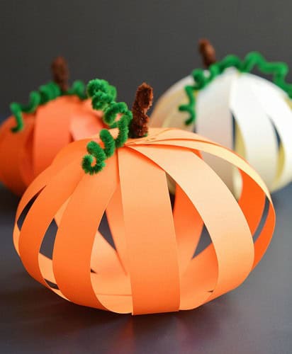 Paper Pumpkin | Easy Paper Strip Pumpkin Craft