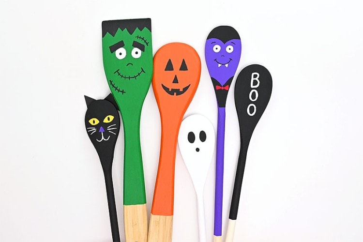 Halloween Wooden Spoons | Painted Wooden Spoons for Halloween
