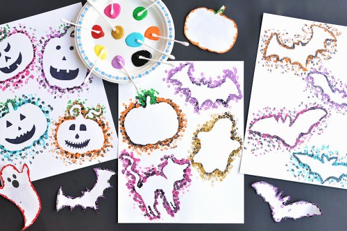 Halloween Q-Tip Painting for Kids | Q-Tip Art for Halloween