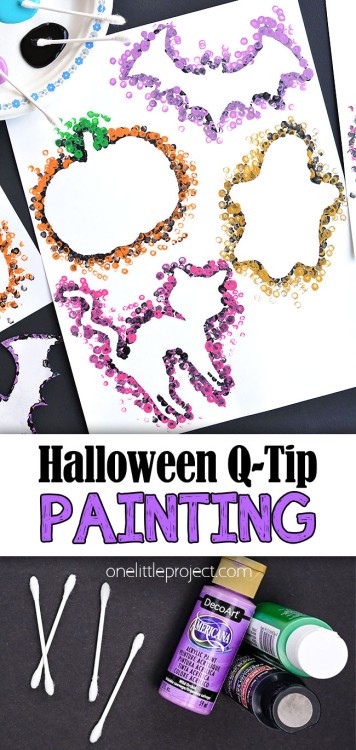Halloween Q-Tip Painting for Kids | Q-Tip Art for Halloween
