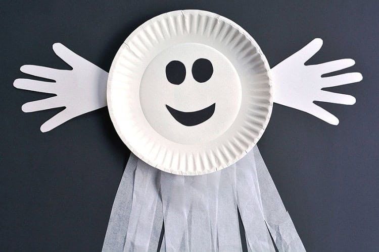 How to Make a Paper Plate Ghost | Ghost Handprint Craft